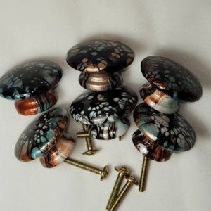 Artisan | Accents | Hand Crafted Decorative Wood Knobs Painted Cabinet Kitchen Door Pulls ...